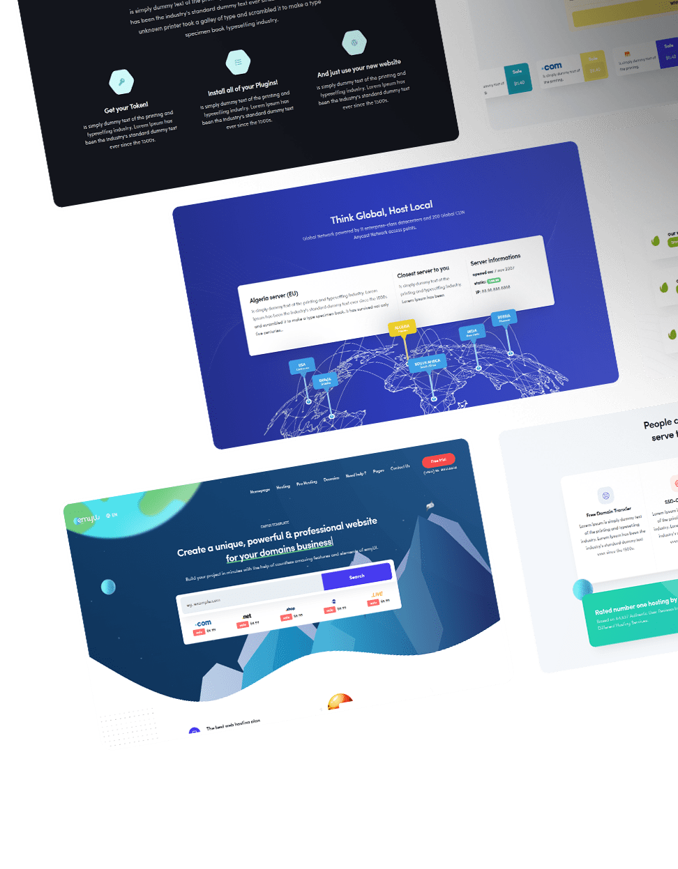 Emyui - Multipurpose Web Hosting WordPress Theme